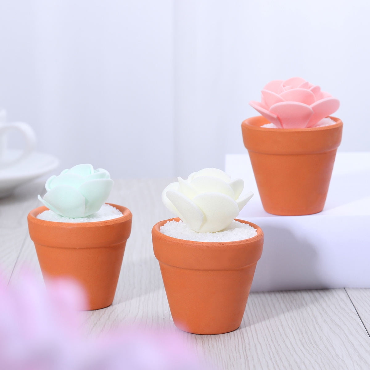 WHAMVOX OUNONA 10Pcs 4.5x4cm Small Mini Terracotta Pot Clay Ceramic Pottery Planter Cactus ...