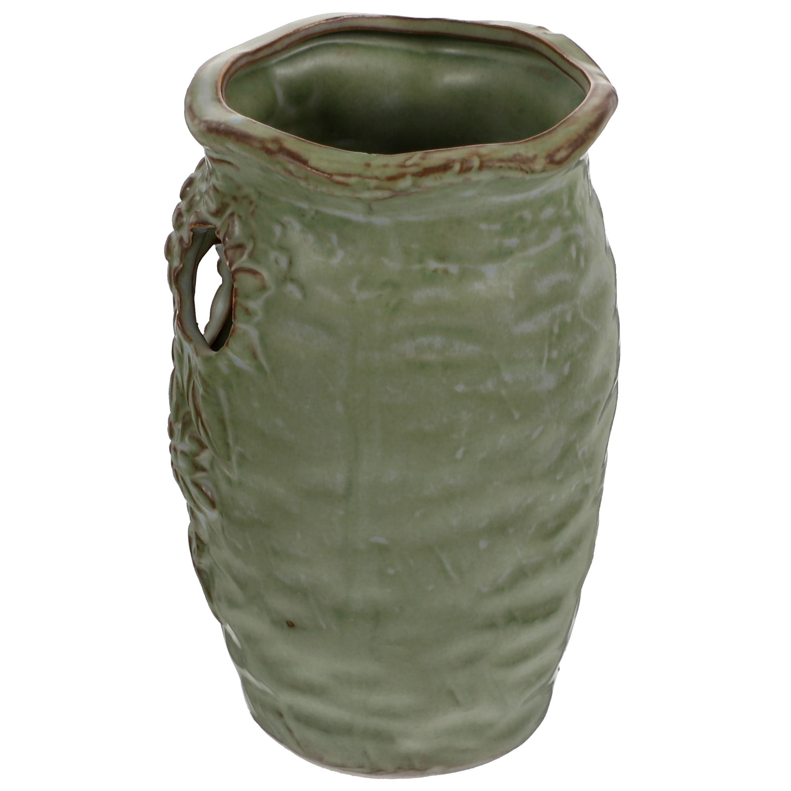 WHAMVOX Olive Green Pottery Planter with Unique Opening Design for ...