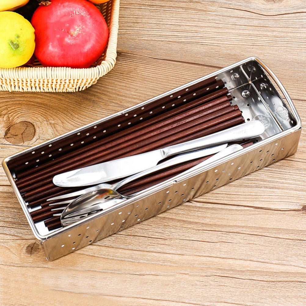 WHAMVOX Organizer Stainless Steel Chopstick Box Drying Rack Sleek ...
