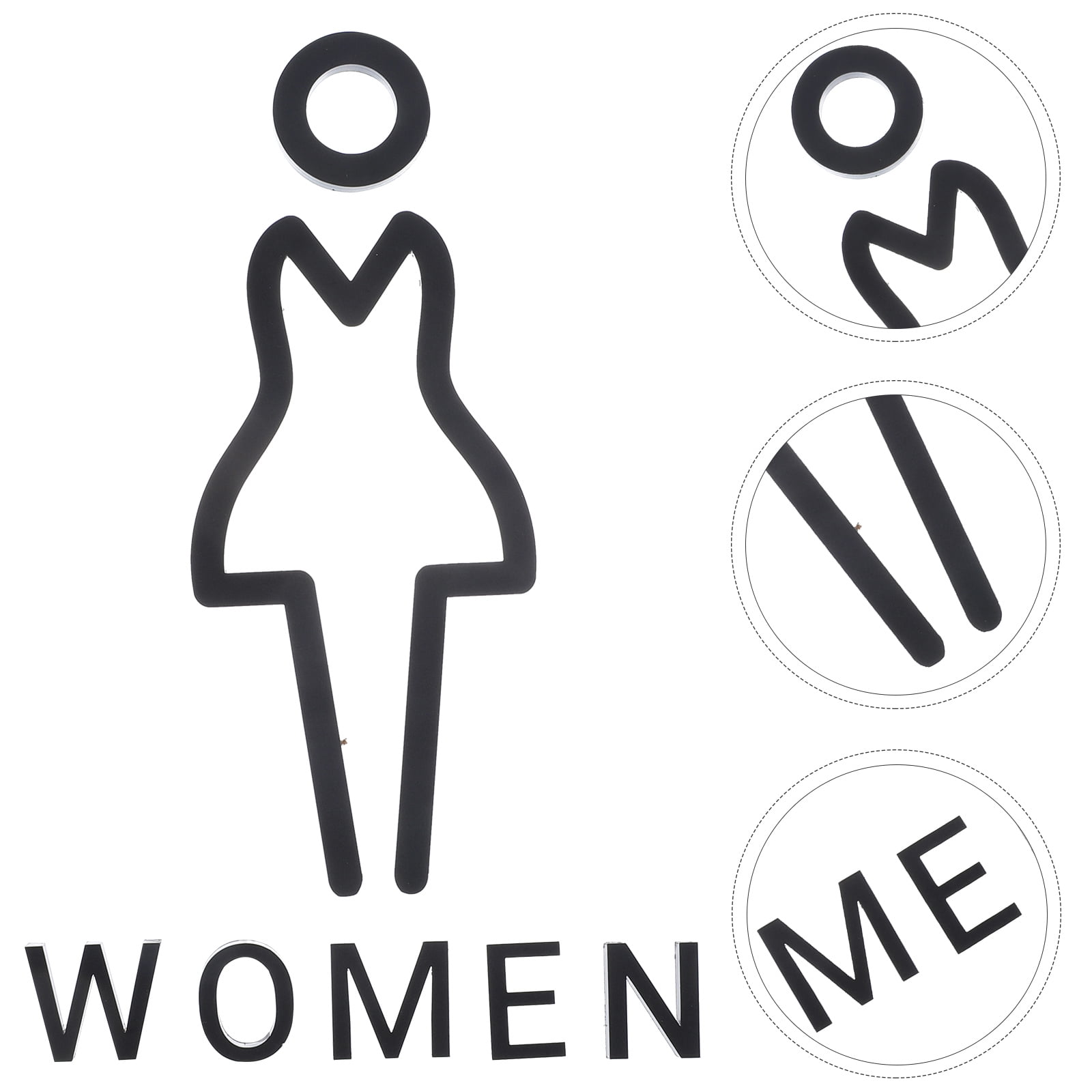 WHAMVOX Outdoor Bathroom Door Sign Acrylic Toilet Identification Plate ...