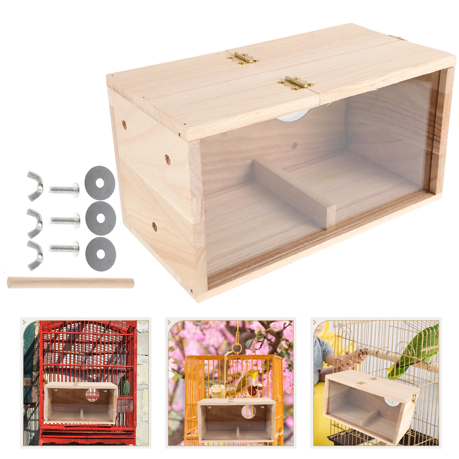 WHAMVOX Outdoor Birdhouse Garden Decor Wooden Bird House Parakeet ...