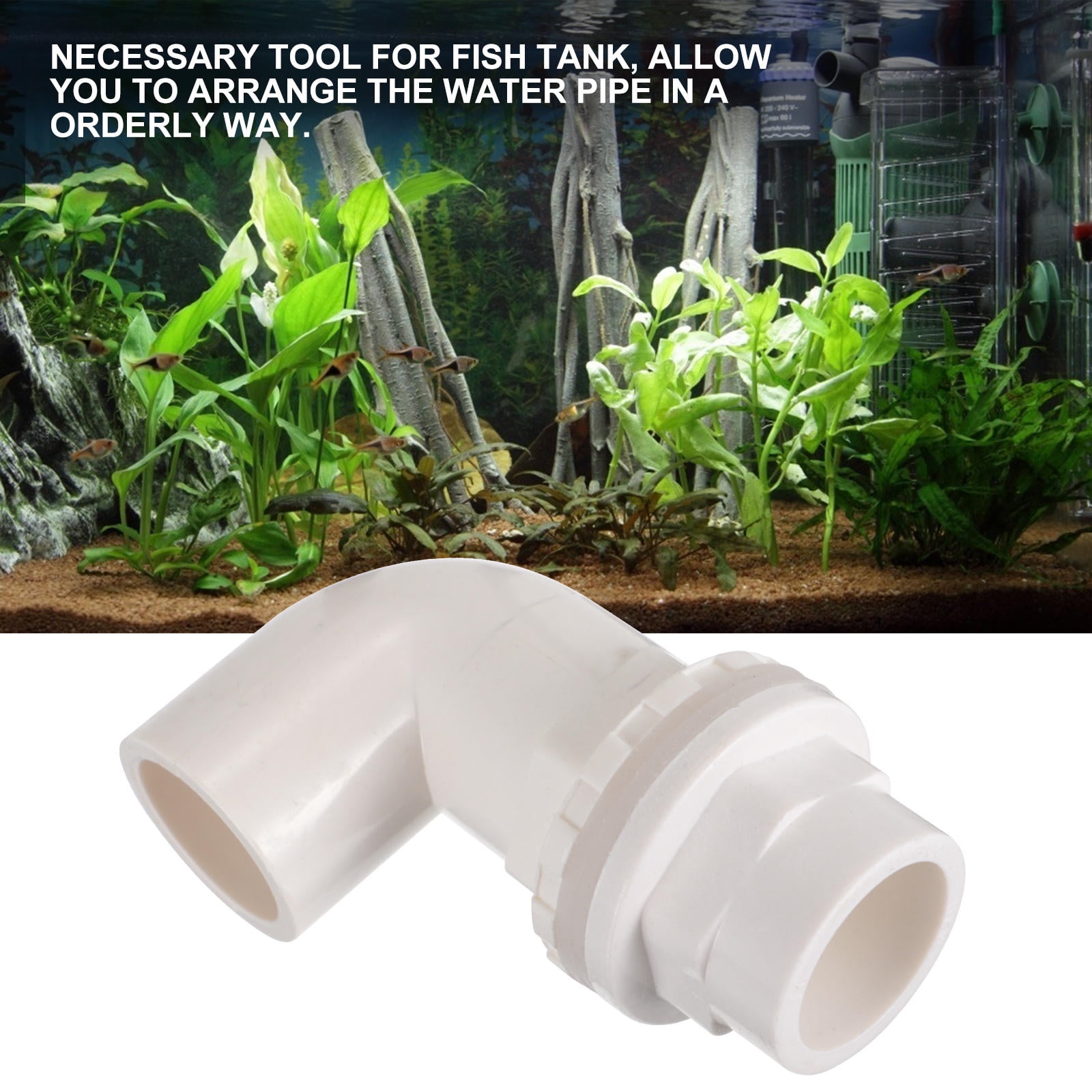 WHAMVOX PVC Aquarium Fish Tank Connector for Upper and Lower Water ...