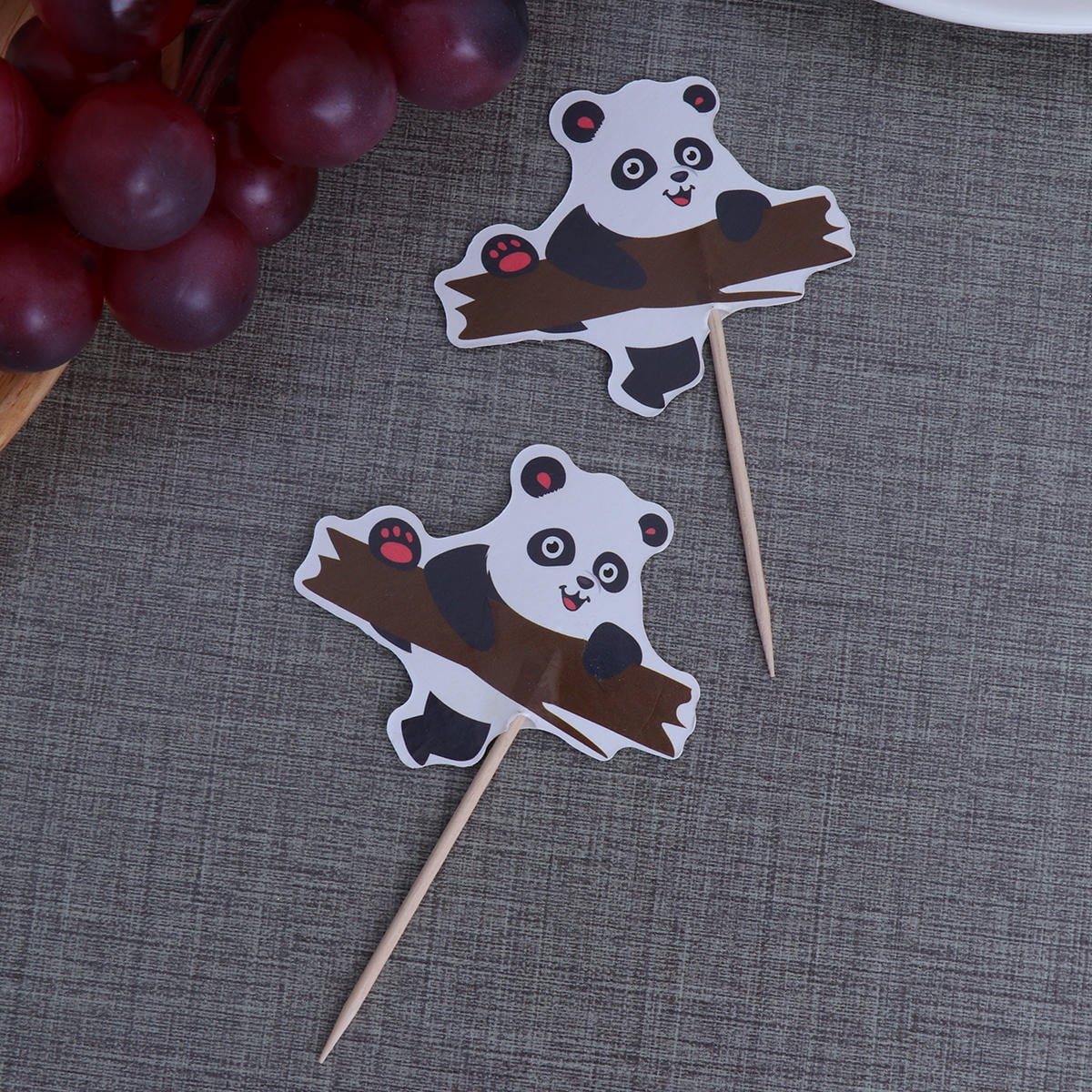 WHAMVOX Panda Theme Cake Decorations Bright Color Paper Toppers for ...