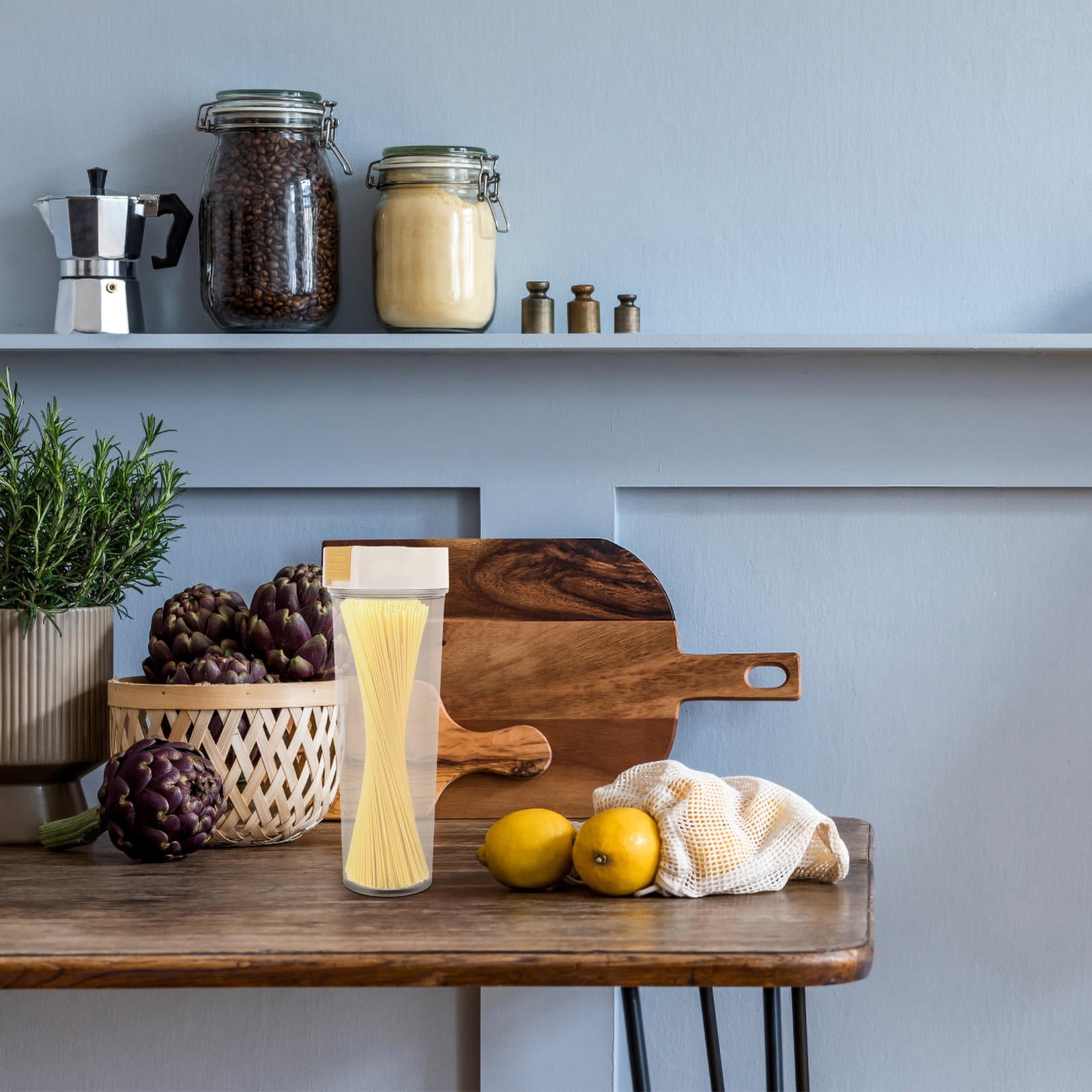 WHAMVOX Pasta Holder Pasta Storage Container For Pantry Food Jar With ...