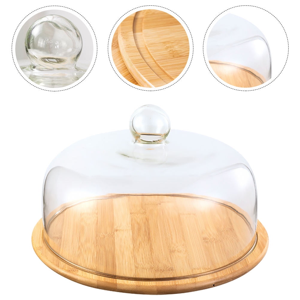 WHAMVOX Pastries and Cake Stands Glass Lid Bakery Display Tray ...
