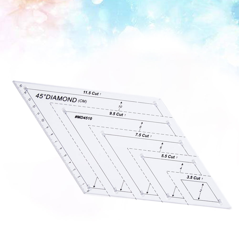 WHAMVOX Patchwork Ruler 45 Degree Rhomboid Quilting Ruler Patchwork Plastic Template Sewing ...