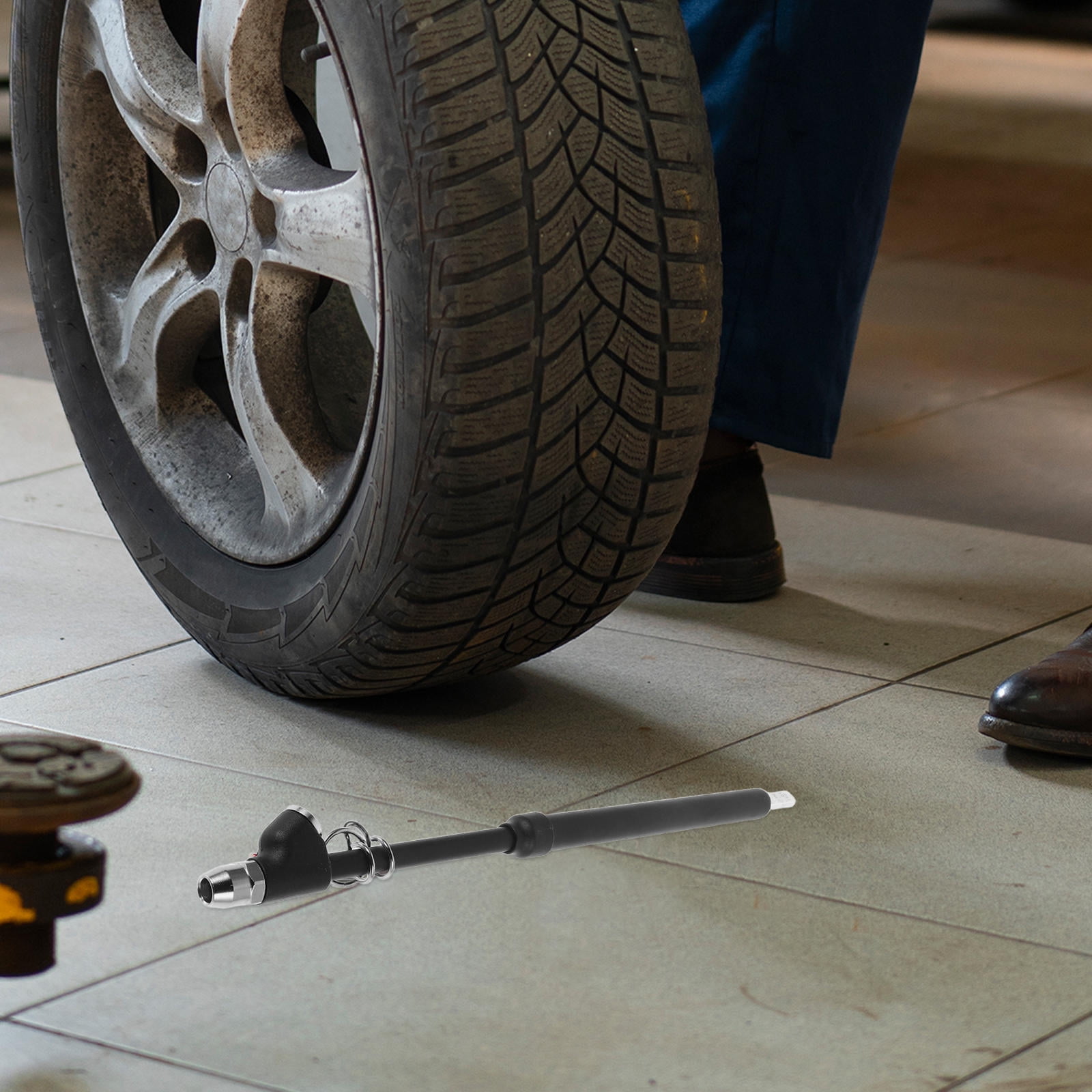 WHAMVOX Tire Pressure Gauge StraightOn Foot Dual Head Chuck Auto Tire ...