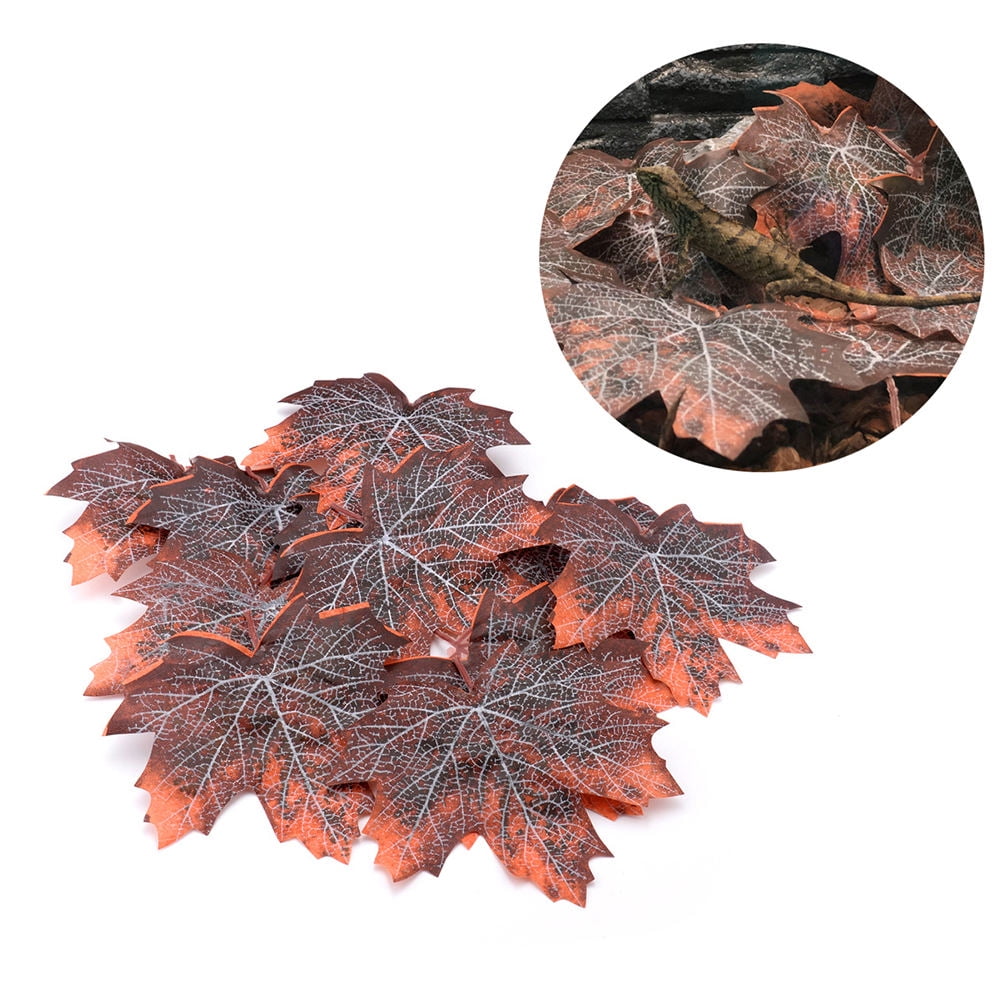 WHAMVOX Pet Cage Decor with Realistic Maple Leaves 12 Pieces Durable ...
