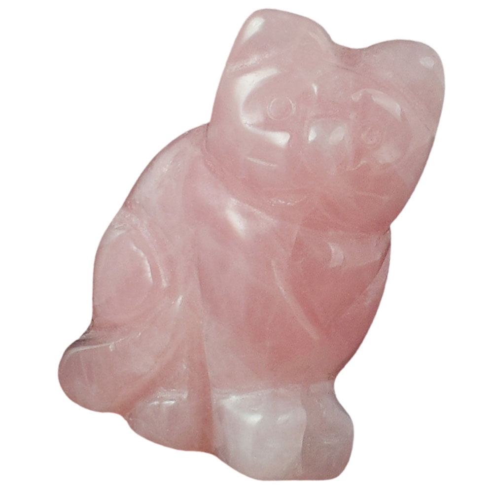 WHAMVOX Pink Cartoon Cat figurine for Home Decoration Made of Gem with ...