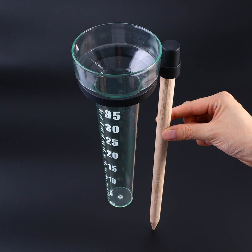 WHAMVOX Plastic Rainfall Gauge with Measuring Cup and Wooden Stick for ...