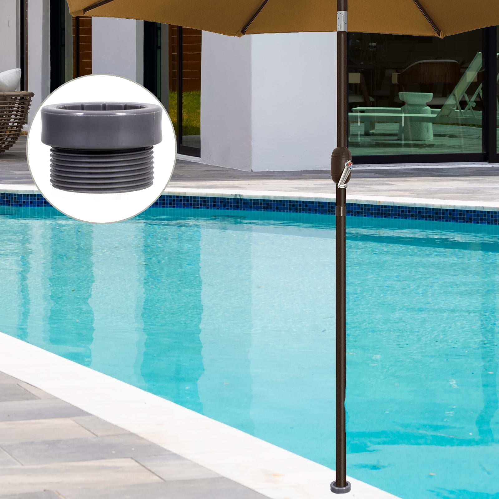 WHAMVOX Pool Umbrella Sleeve Pool Umbrella Stabilizer Adapter Threaded ...