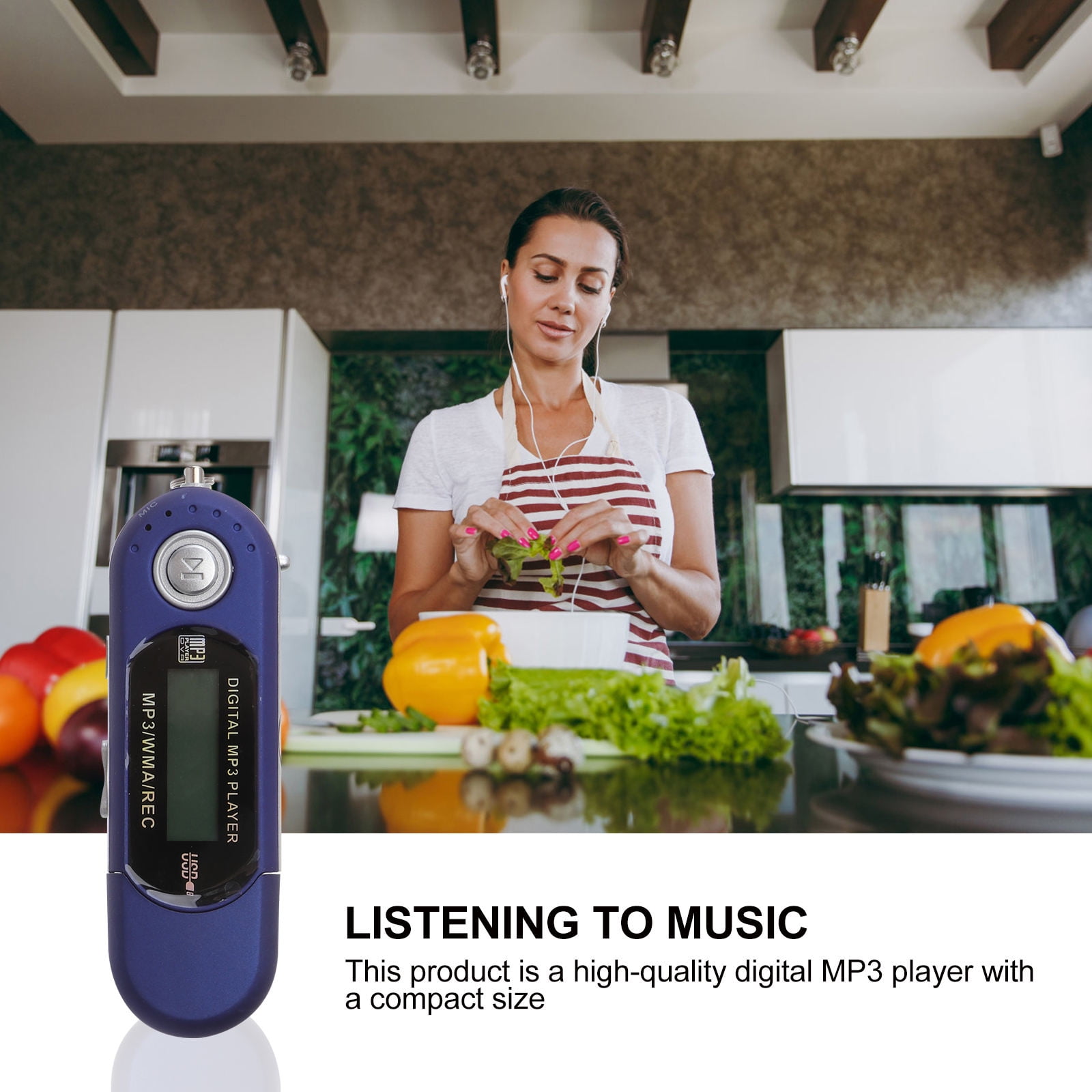 WHAMVOX Portable 1.3-inch LCD Screen 4GB Digital MP3 Player USB Flash ...