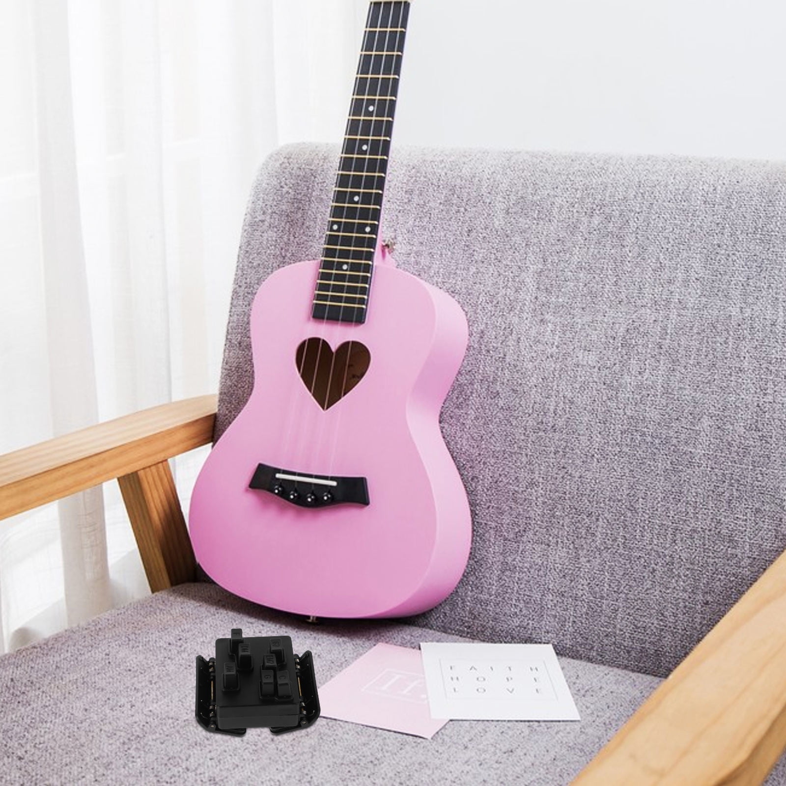 WHAMVOX Portable Black Ukulele Chord Trainer Guitar Chord Presser for ...