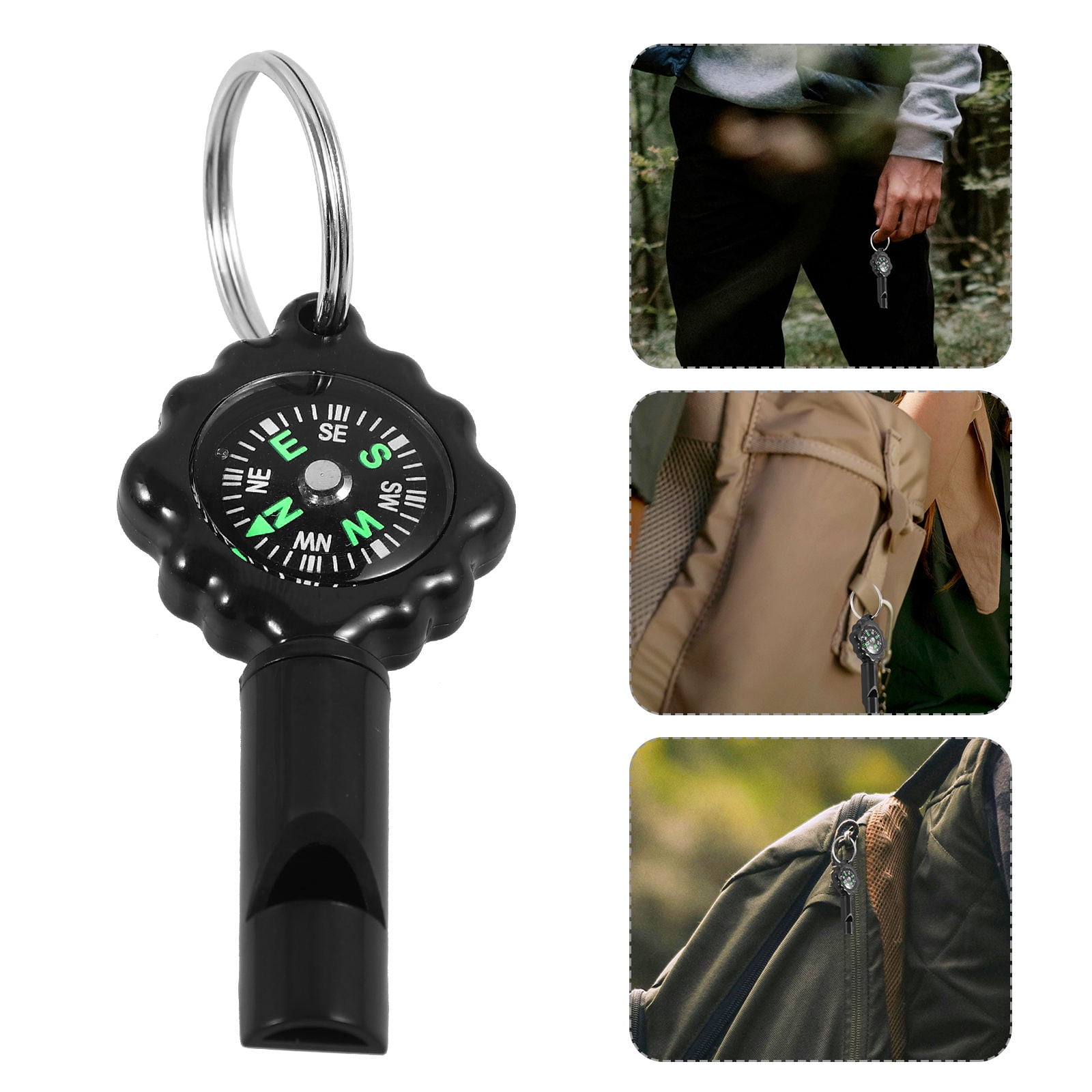 WHAMVOX Portable Camping Whistle Compass Keychain in Assorted Color ...