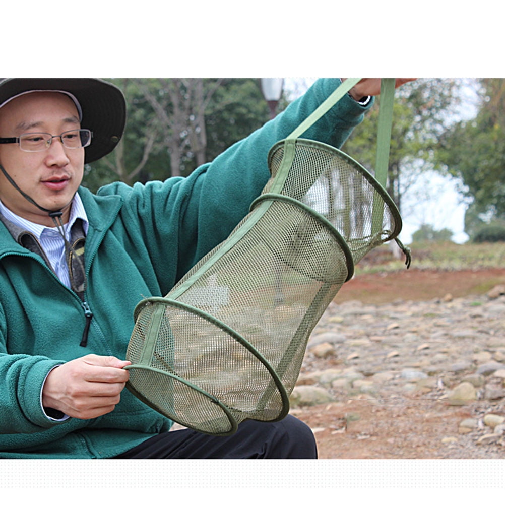 HOOWIFFY Fishing Net Fish Catching Nylon 1Pcs Olive Green Fishing Gear ...