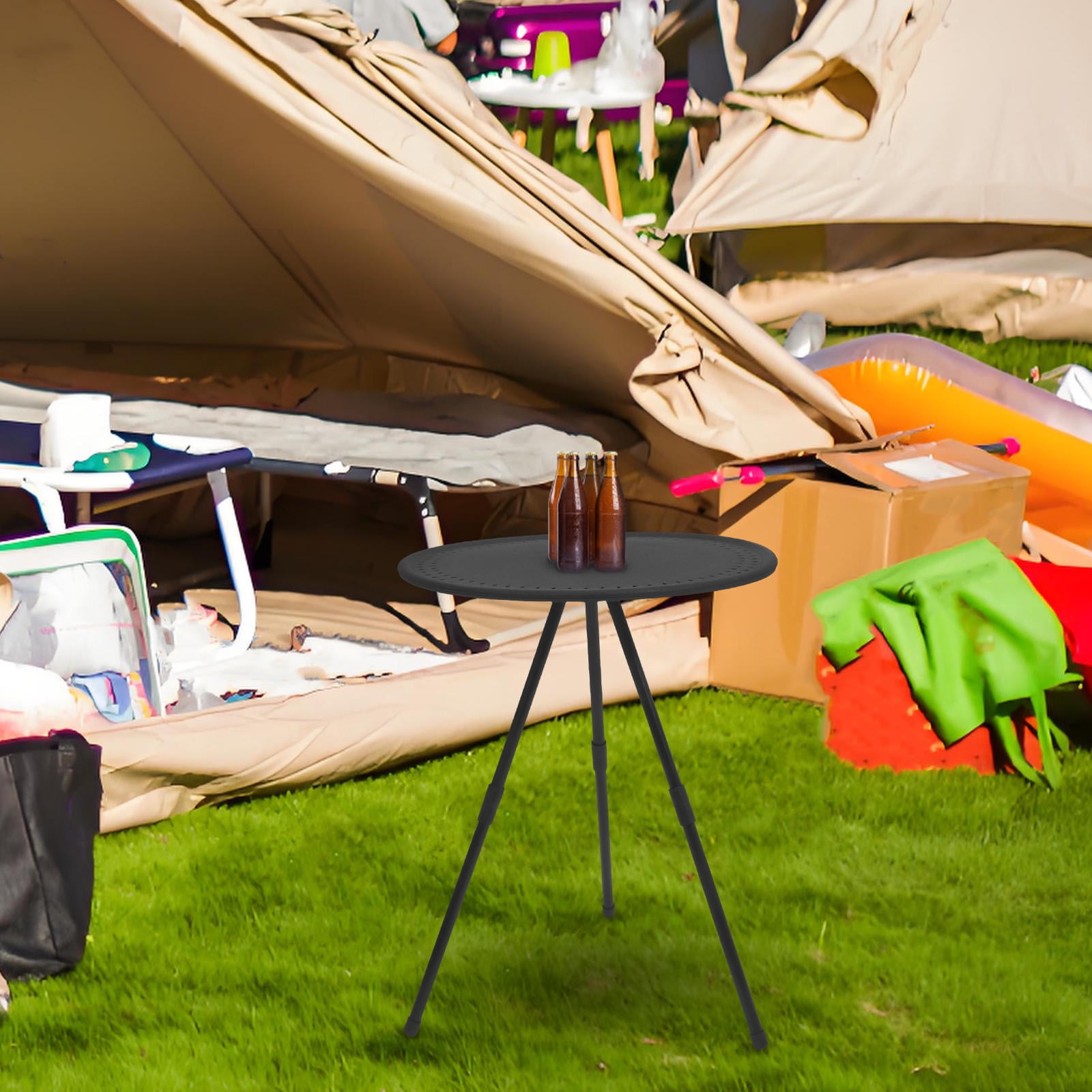 WHAMVOX Portable Folding Round Table For Camping Foldable Coffee Table ...