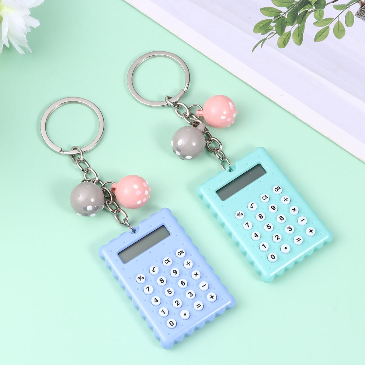 WHAMVOX Portable Mini Calculator Key Ring Shaped for Kids Students with ...