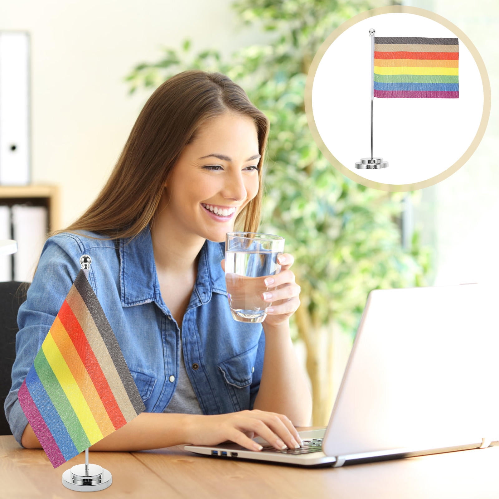 WHAMVOX Decorative Desktop Banner Table Flag Classic Style 1 Set 0.4x5 ...