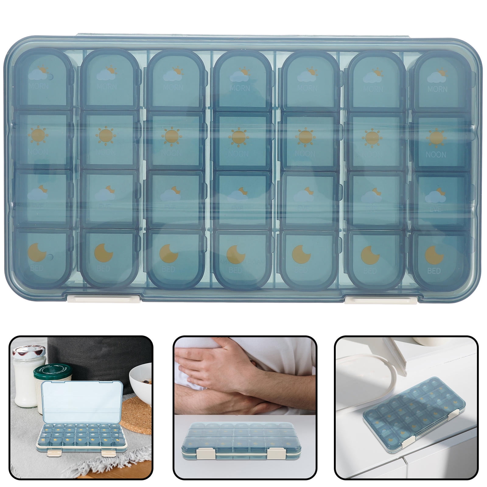 WHAMVOX Portable Travel Medicine Organizer Case , Compact Sealed Design ...