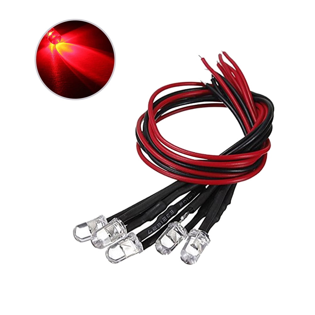FESTFENDS Led Lights Bulbs Red PVC 10Pcs 7.9 x 0.3 x 0.3in - Walmart.com