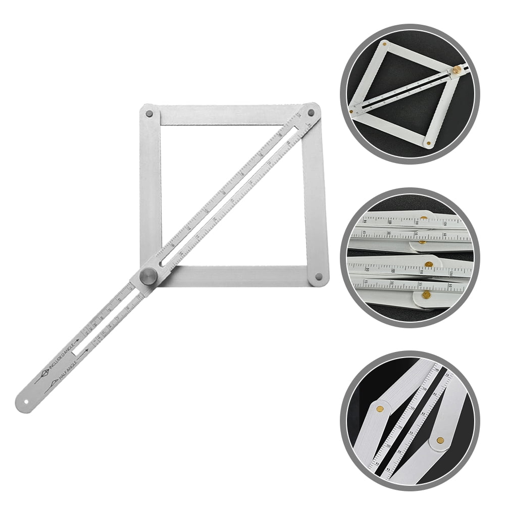 SEWCHICS Construction Ruler Protractor Silver 1Pcs - Walmart.com