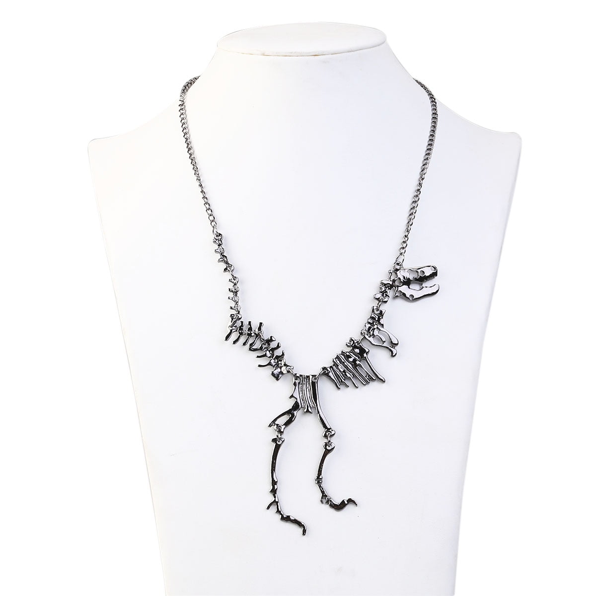 WHAMVOX Punk Gothic Adjustable Dinosaur Skeleton Alloy Necklace Chain ...