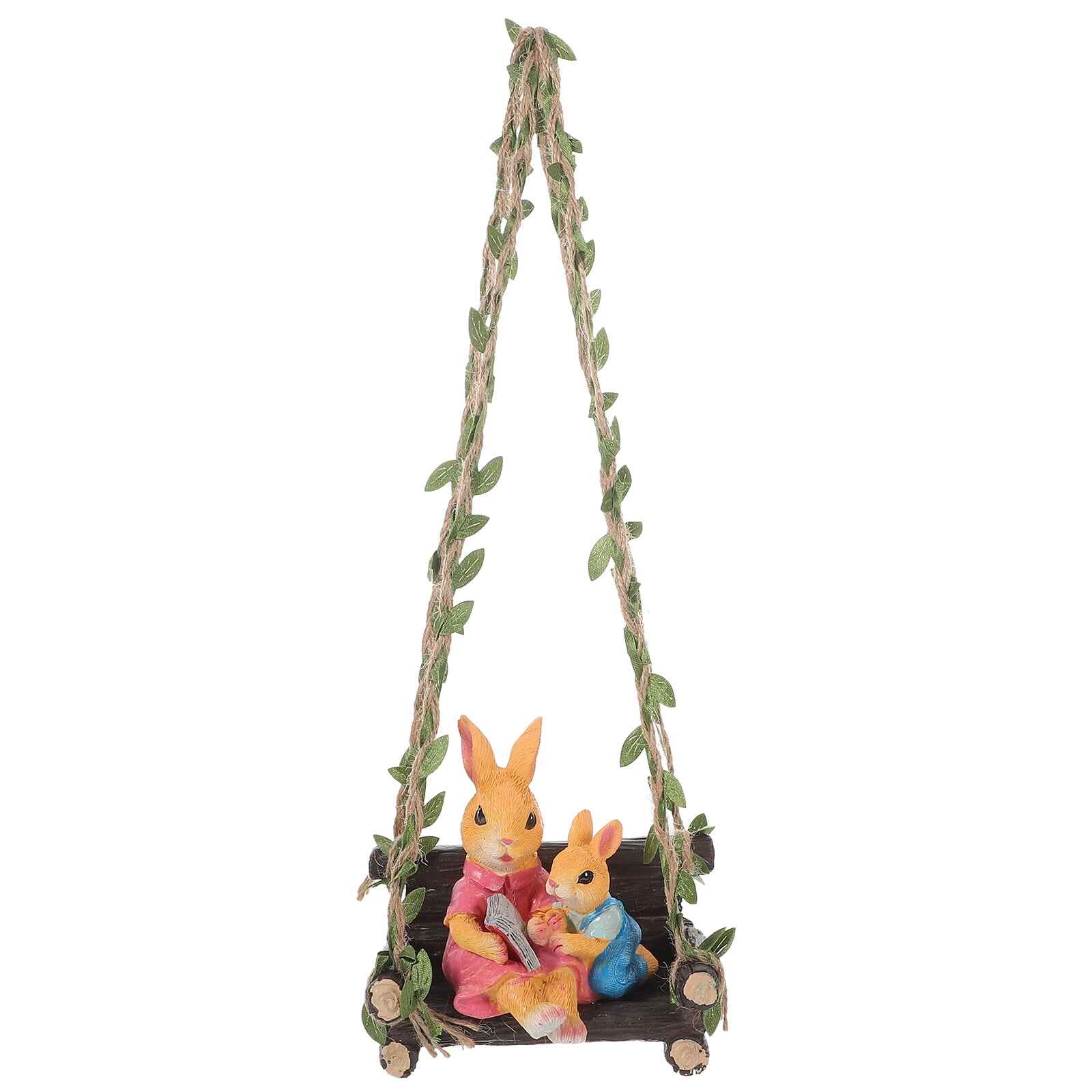 HOOWIFFY Whamvox Multi Colored Rabbit Swing Figurine, Resin Garden ...
