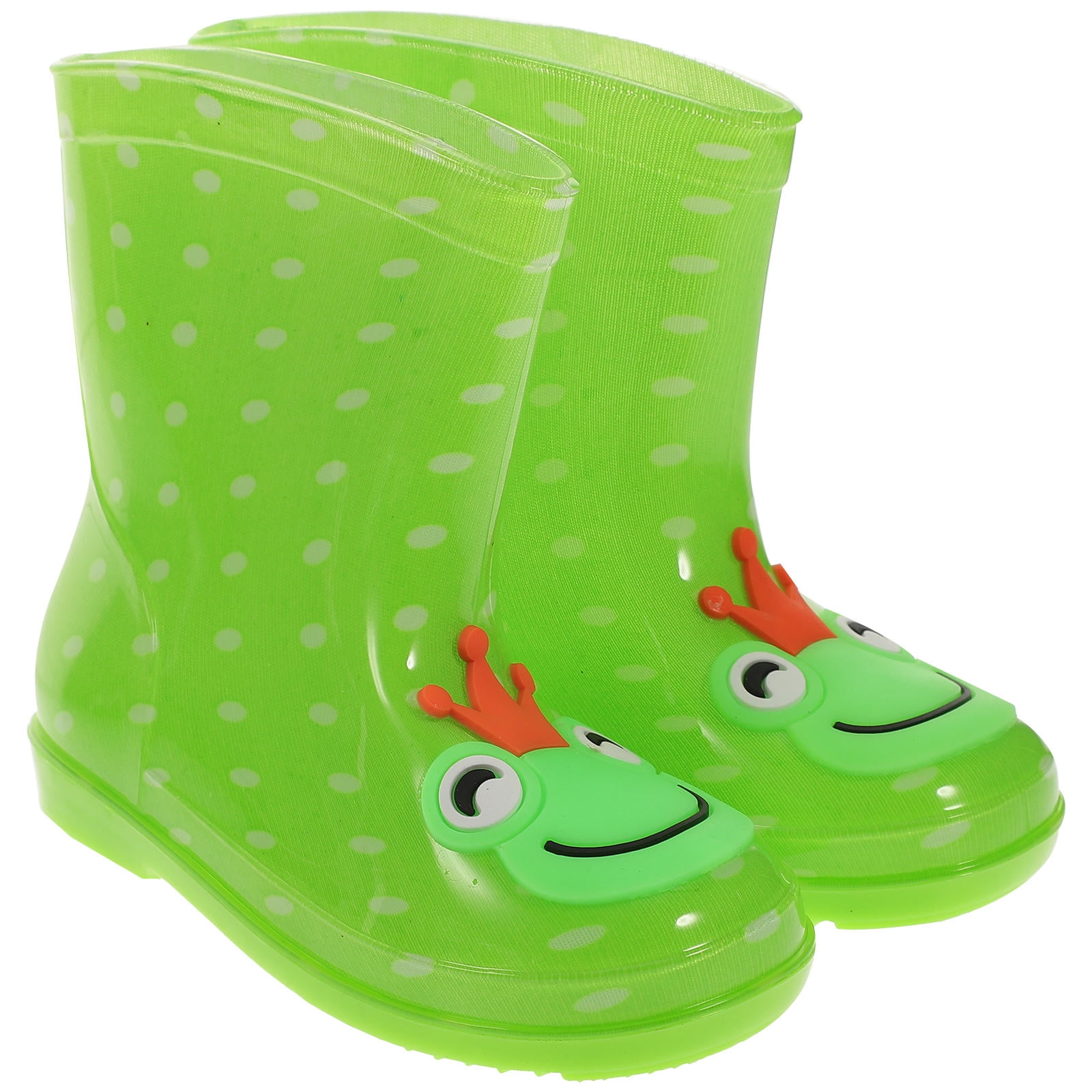 WHAMVOX Rain Boots for Kids Green PVC with Cartoon Head Pattern Anti ...