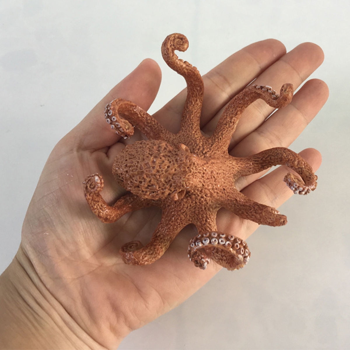 WHAMVOX Realistic Plastic Octopus Toy Made of PVC Light Brown Great for ...