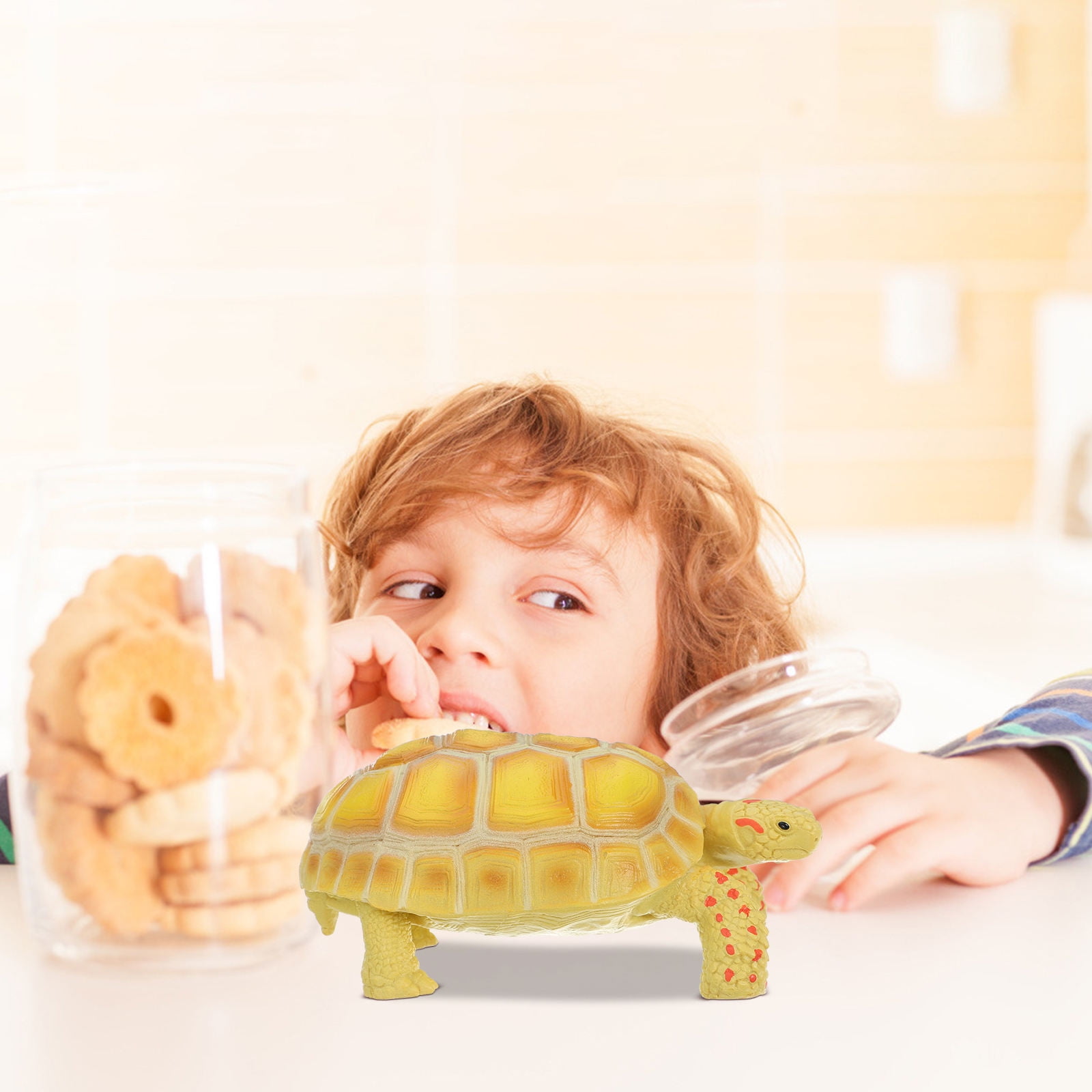 WHAMVOX Realistic Plastic Yellow Tortoise Model for Kids Cognitive ...