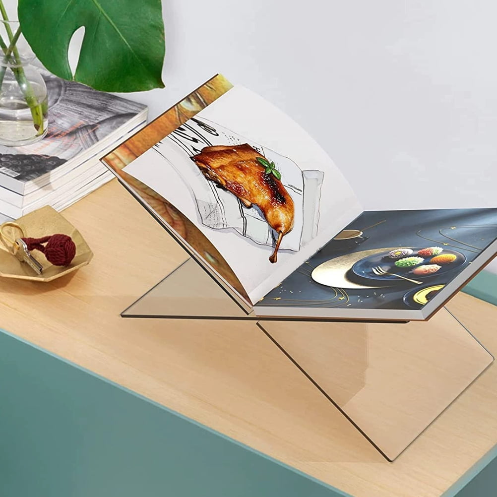 WHAMVOX Recipe Book Holder Multifunctional Display Stand Clear Acrylic ...