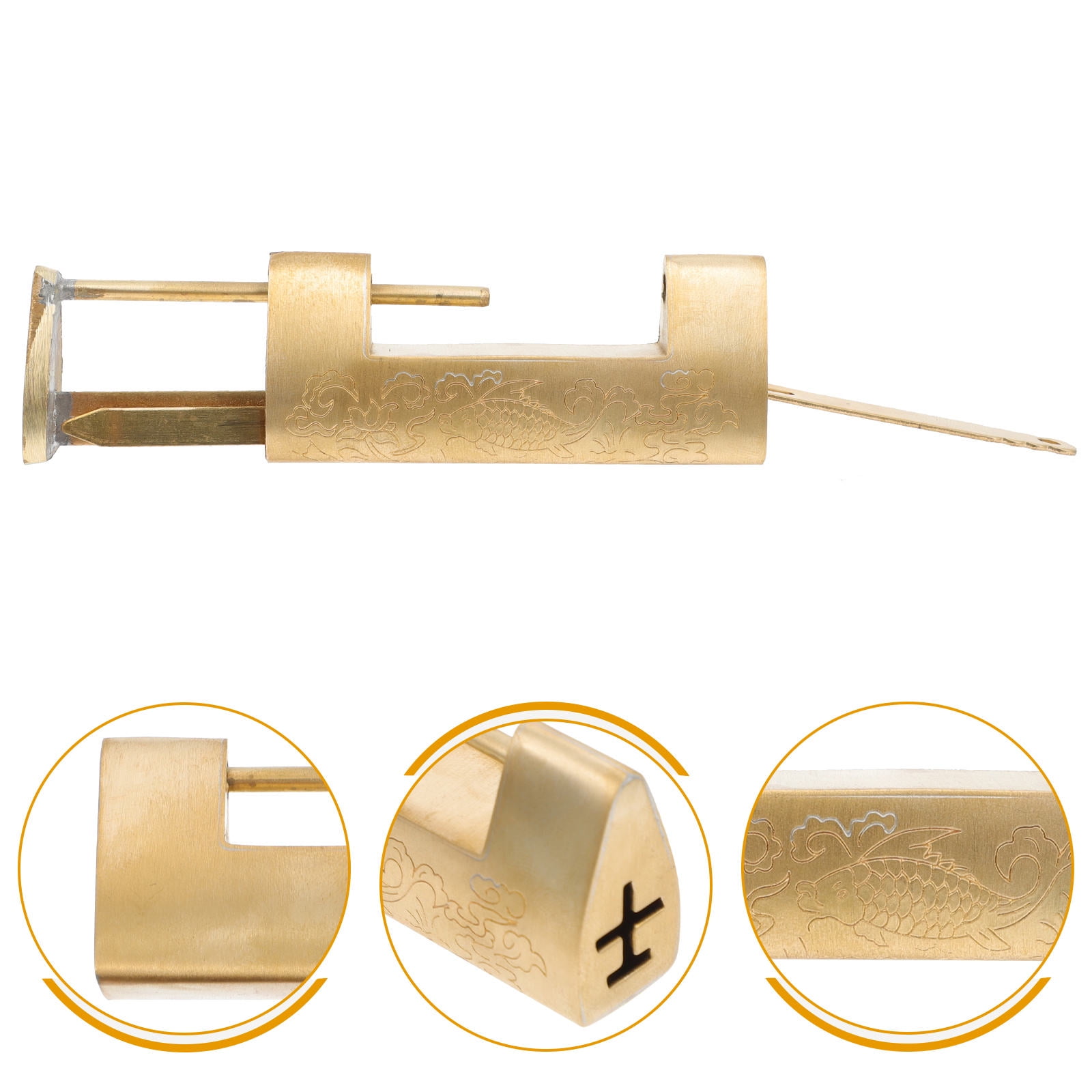 WHAMVOX Retro Copper Padlock for Box Golden Color Sturdy and Durable ...