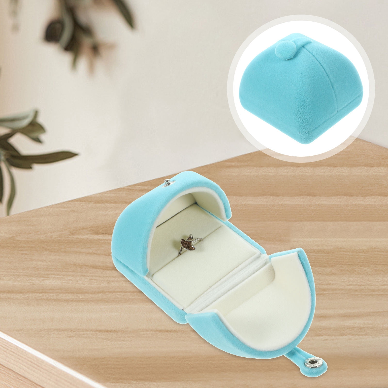 WHAMVOX Ring Box Jewelry Storage For Couples Travel 1Pack 2.6X2.4X2.2In ...