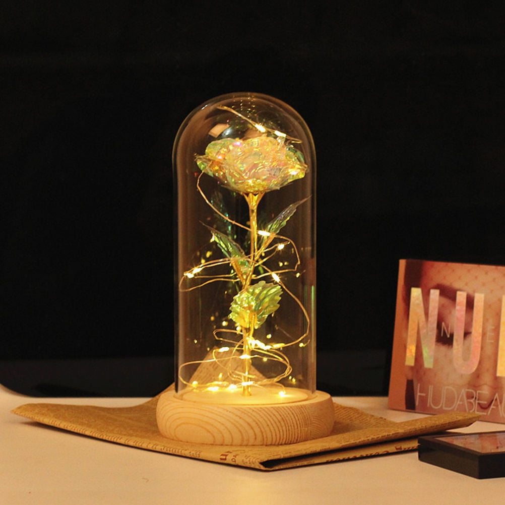 COMPUKAS Beige Glass Dome Lamp Romantic Led Light For Indoor Decoration ...