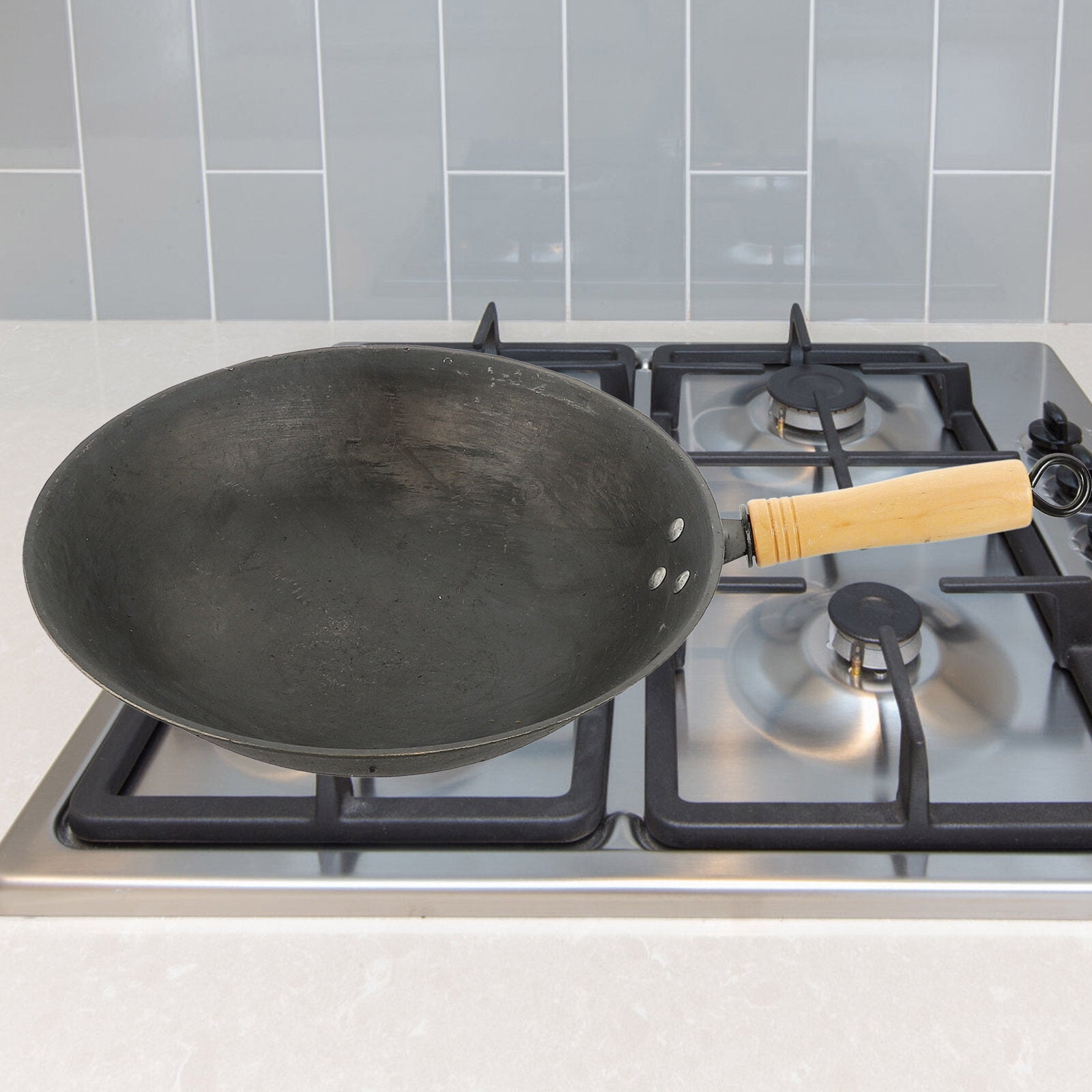 WHAMVOX Round Bottom Wok Pan Chinese Traditional Induction Stove Wok ...