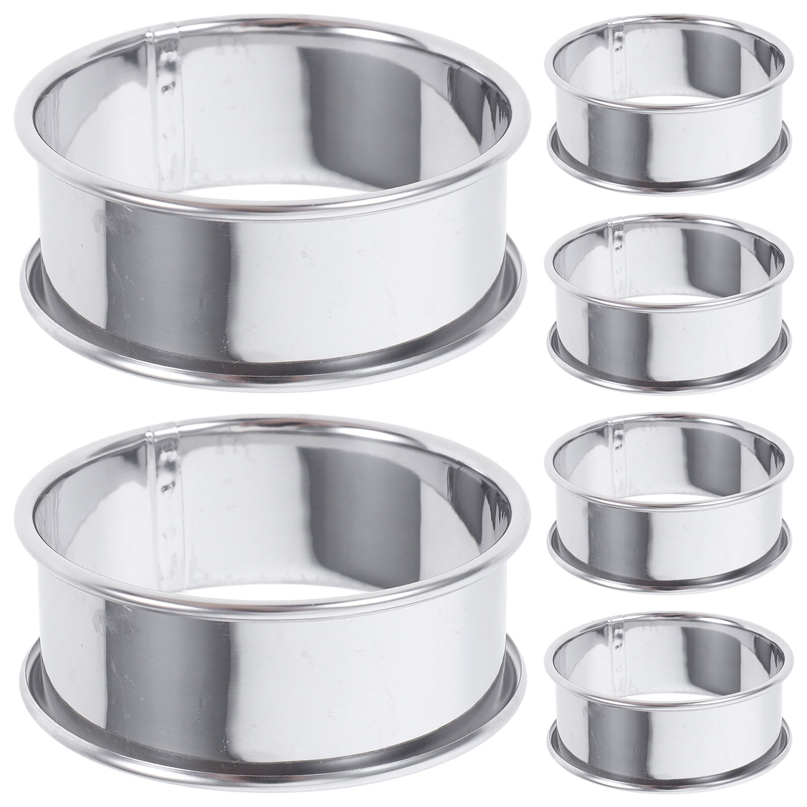 WHAMVOX Round Muffin Rings Nonstick Tart Mold Stainless Steel Pastry ...