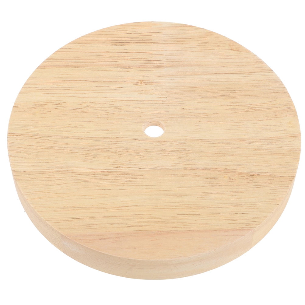 WHAMVOX Round Table Lamp Base Desk Light Solid Wood Wire-friendly ...