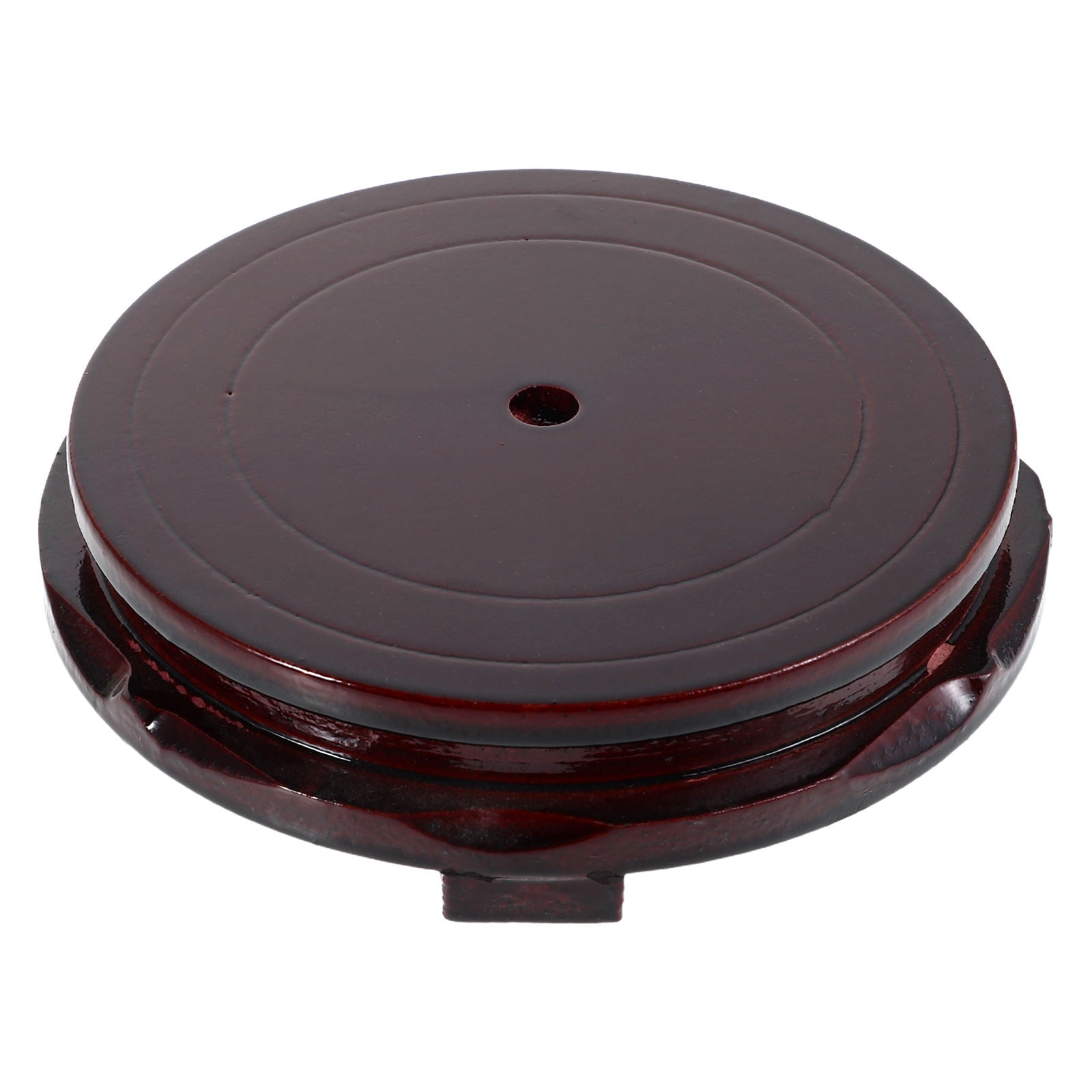 WHAMVOX Round Wooden Display Stand For Flowerpots Solid Wood Base Wood ...