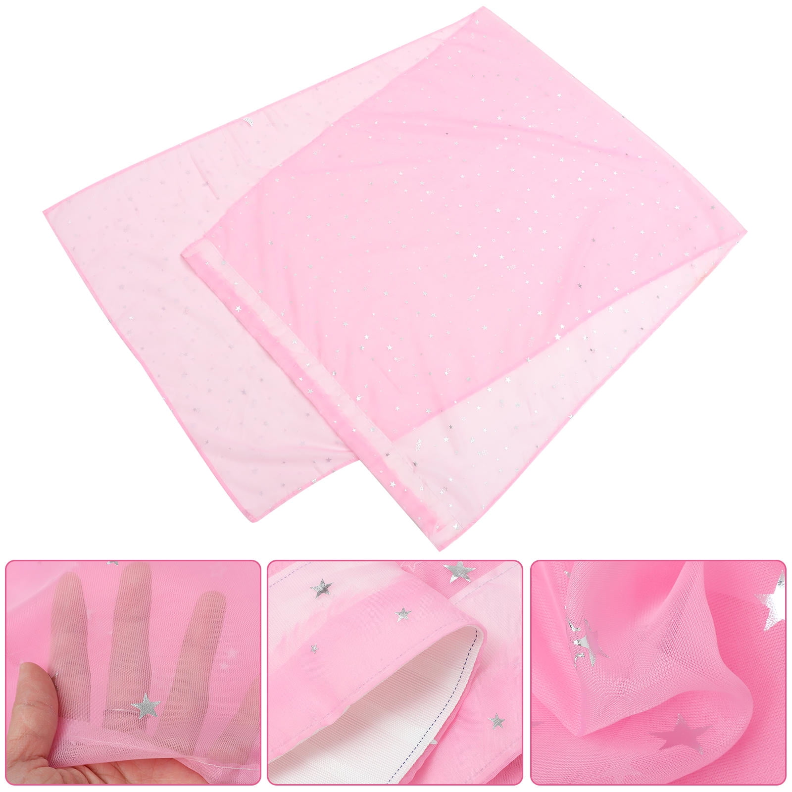 WHAMVOX Gauze Curtains Pink Polyester 1Set 106x39in for Cafe - Walmart.com