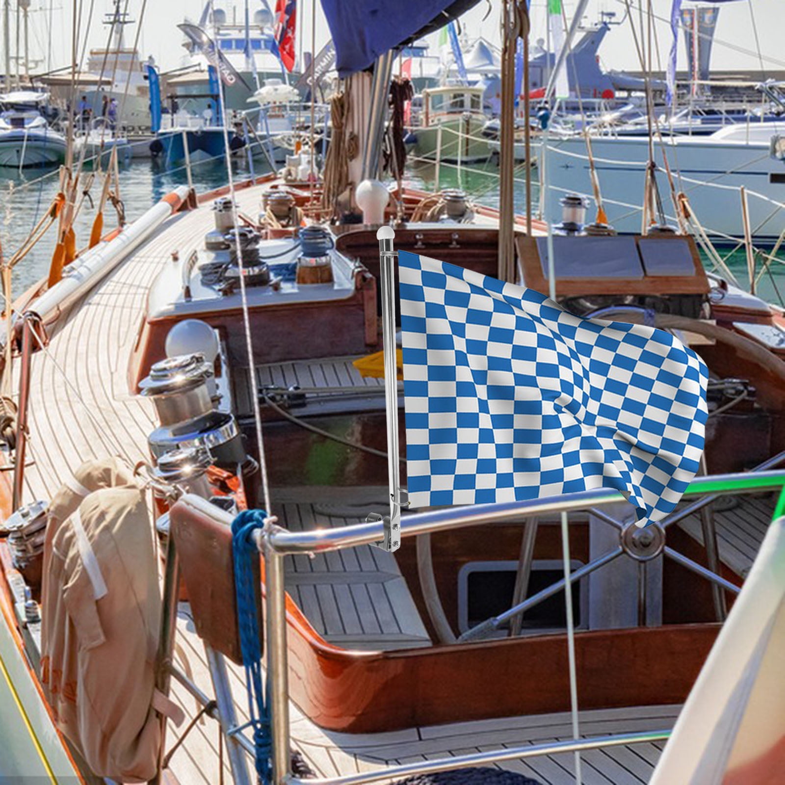 WHAMVOX Sailboat Hardware 1Pack Boats Flag Pole Silver Cylindrical 15 ...