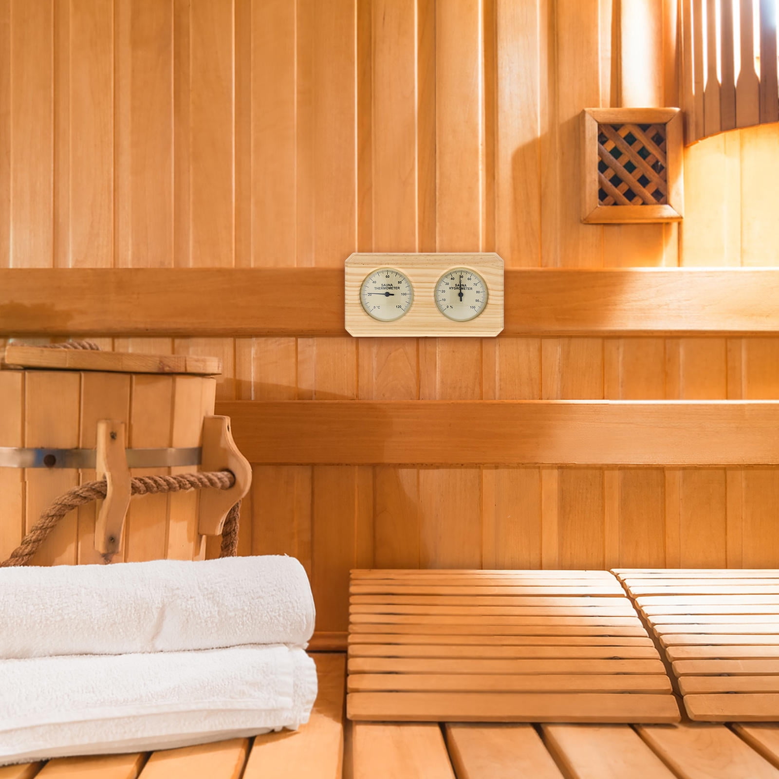 WHAMVOX Sauna Thermometer Hygrometer Wall Mounted Temperature Humidity ...