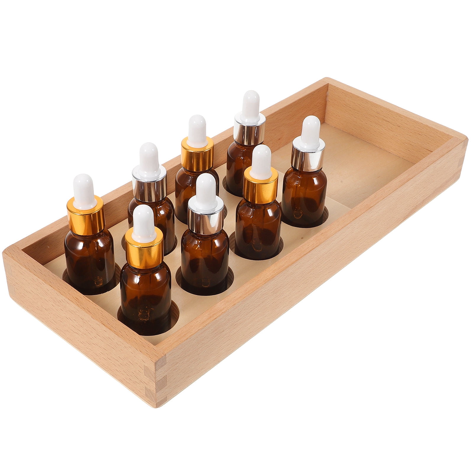 YSNOOWE Montessori Taste Bottle Toy Wood Glass 1 Set 7.7X4.1X0.6In 3 ...