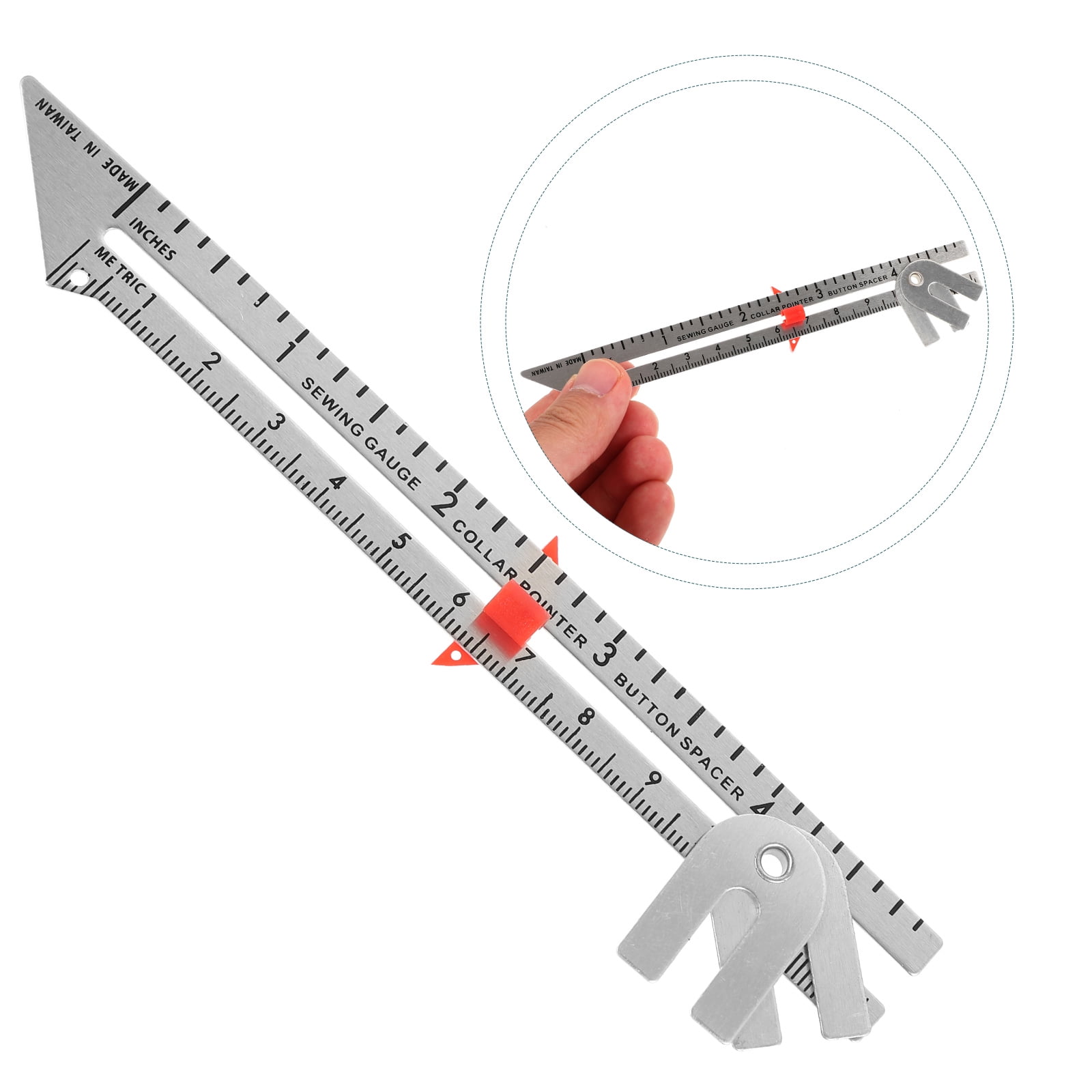 WHAMVOX Sewing Gauge Fabric Sliding Gauge Button Sewing Ruler Quilting ...