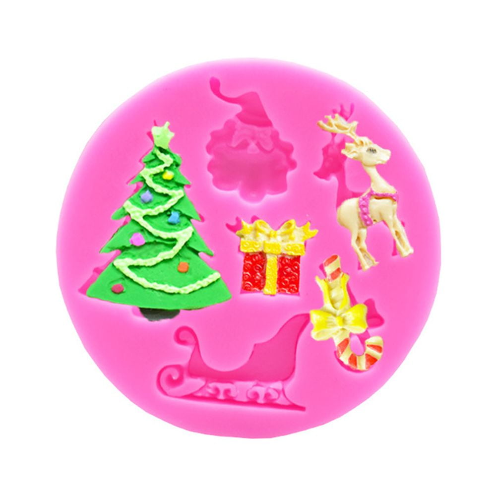 WHAMVOX Silicone Santa Claus Christmas Tree Molds Cake Decorating Tools ...
