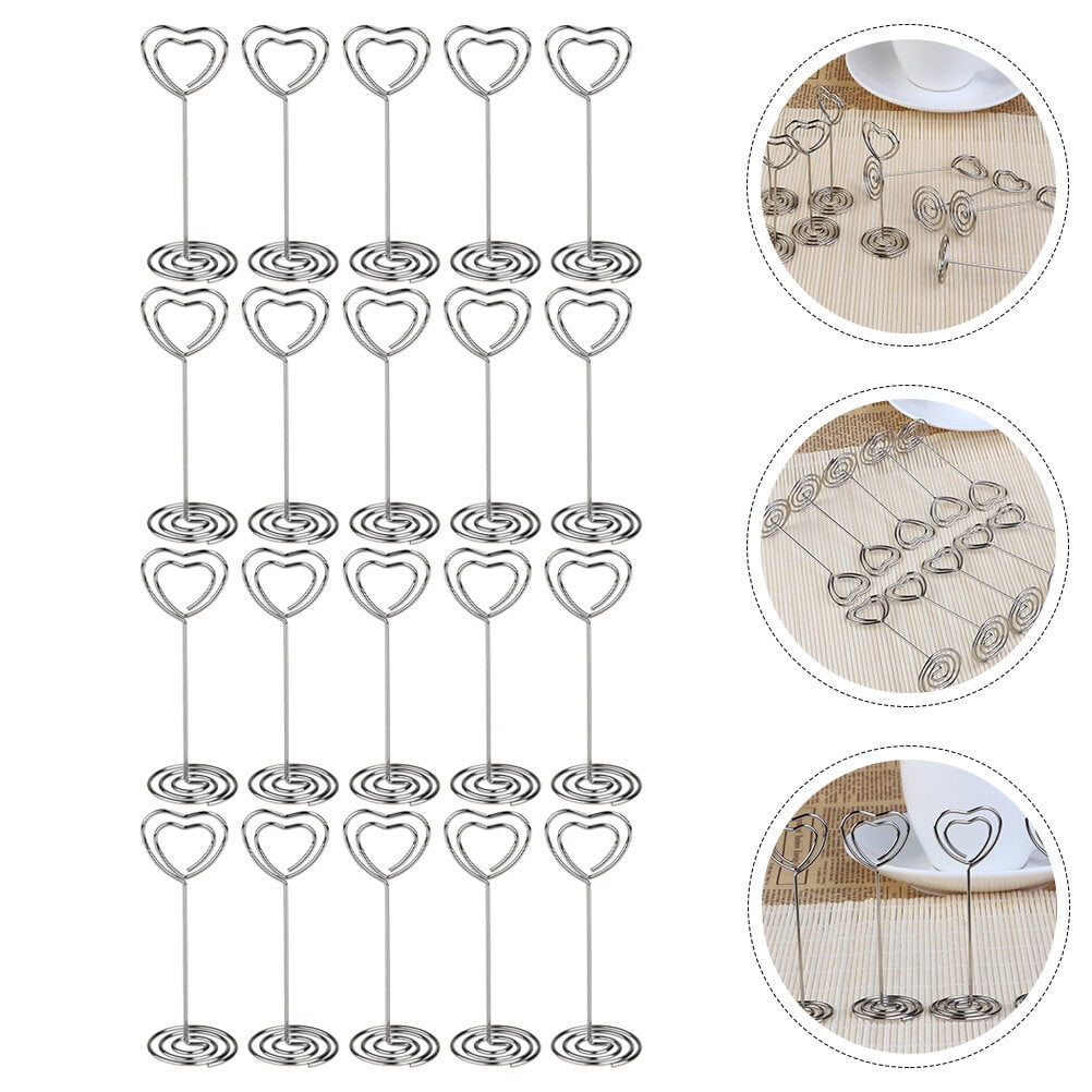 WHAMVOX Metal Memo Holder Silver for Home Decoration 1 Set 8.50X3.10X3 ...