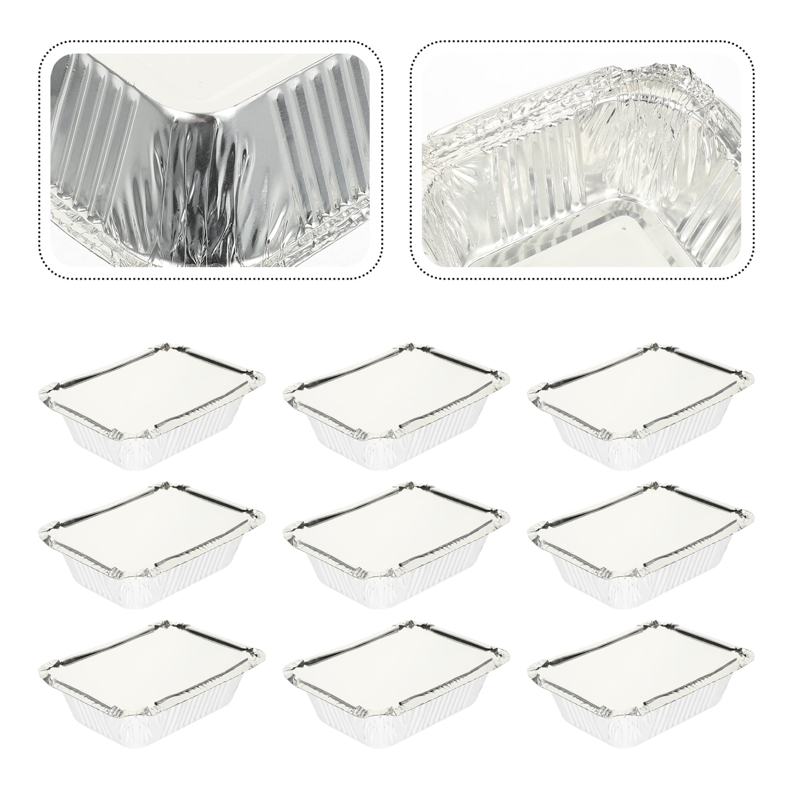 WHAMVOX Silver Pans with Lids for Storage High Temperature Resistance ...