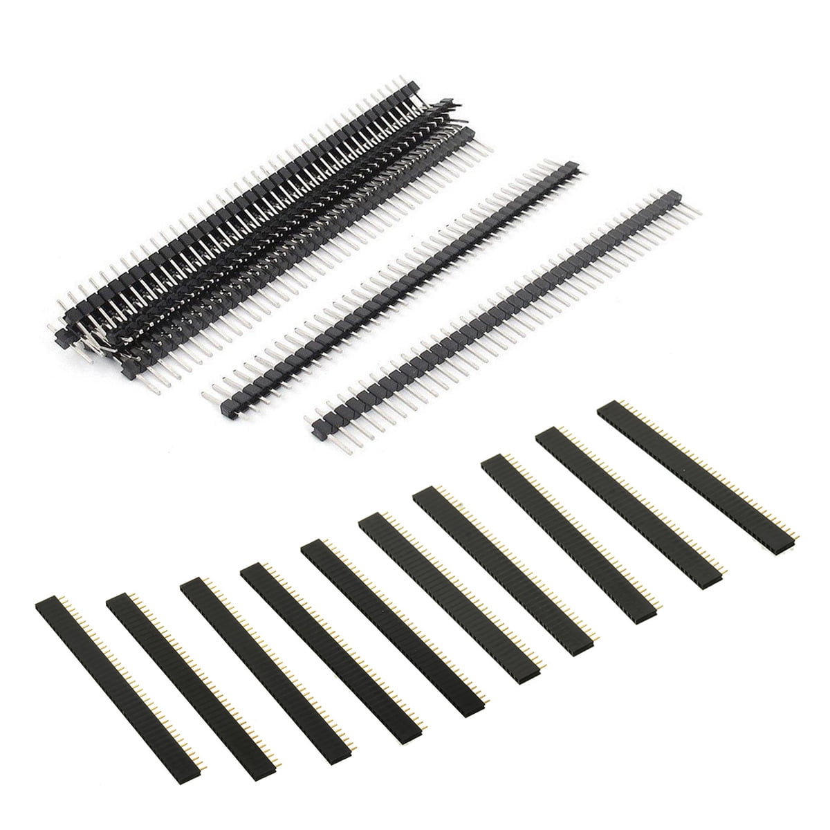 WHAMVOX Single Row Pin Headers Female Header Pins for PCB Board 2.54mm ...
