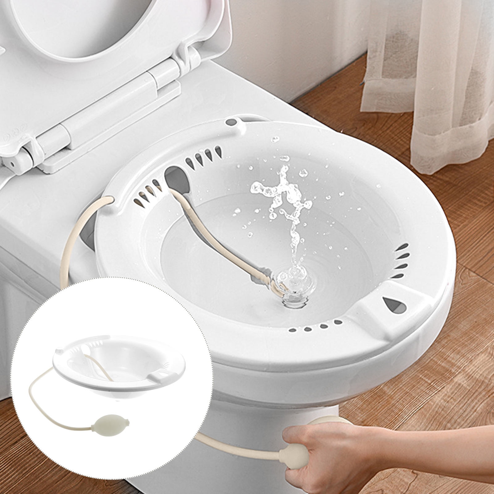 WHAMVOX Sitz Bath for Toilet Seat Bidet Para Postpartum Elder White ...
