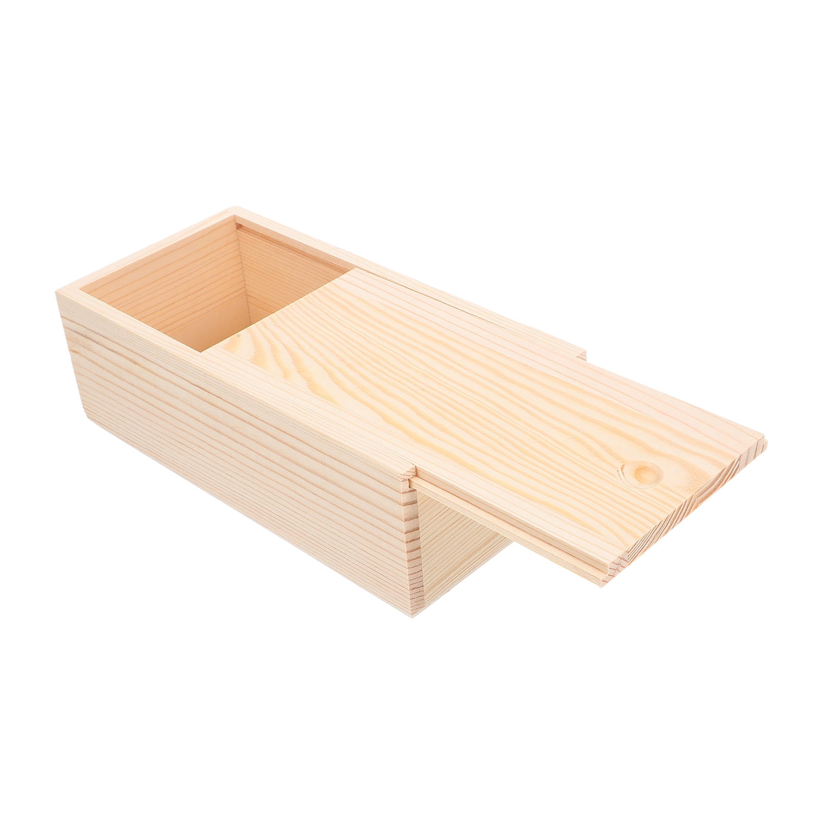 WHAMVOX Sliding Wood Case Container for Gift Jewelry Box DIY Art Craft ...