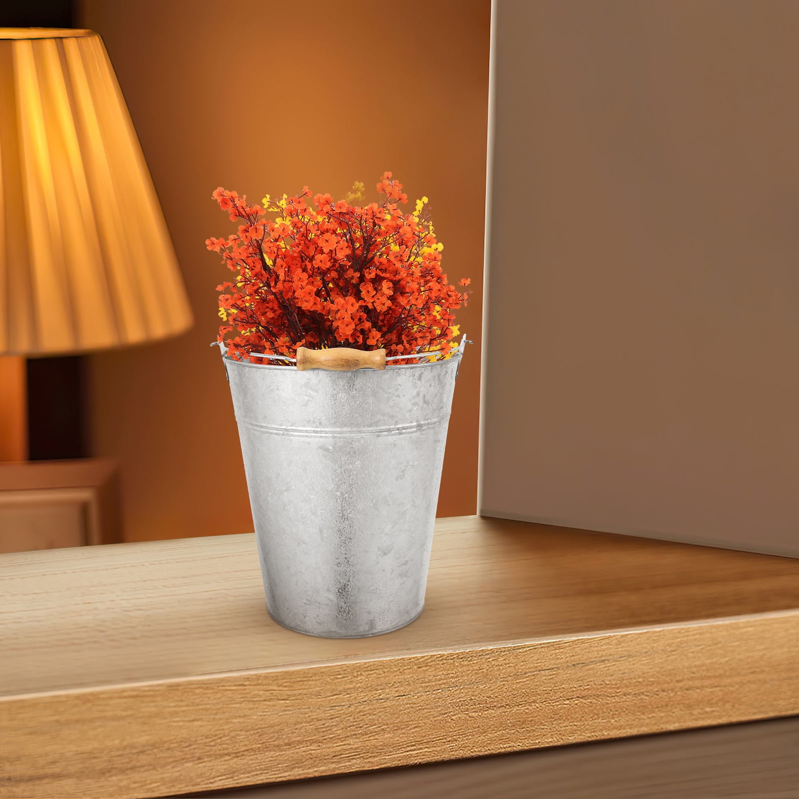 WHAMVOX Small Galvanized Metal Buckets With Handles Rustic Tin Pails ...